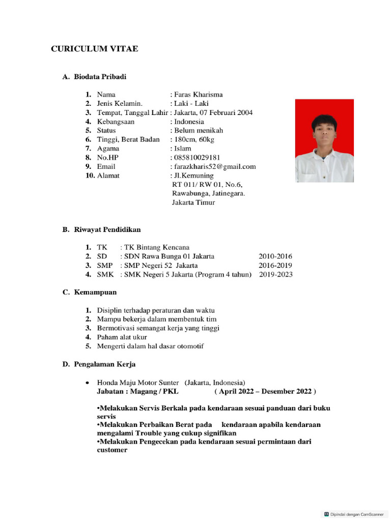 Faras Kharisma CV | PDF