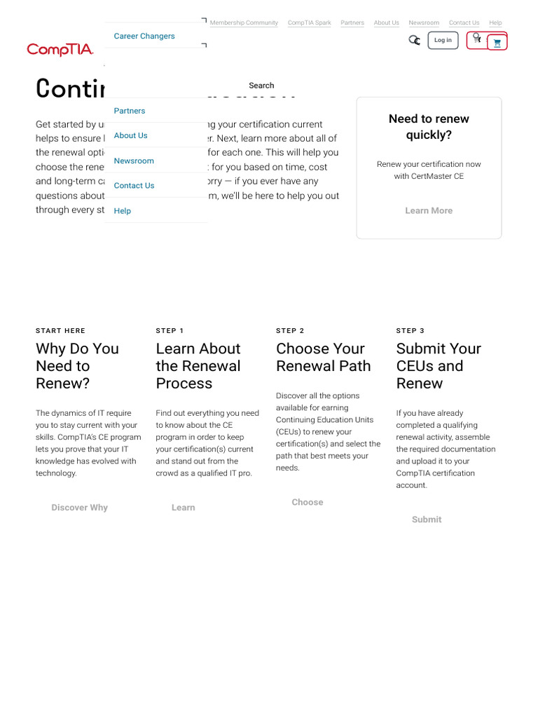 CompTIA Continuing Education Renewal Guide | PDF | Comp Tia | Computer ...