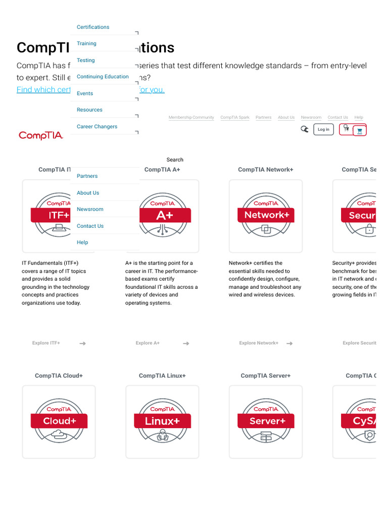 CompTIA IT Certification Overview | PDF | Comp Tia | Computer Security
