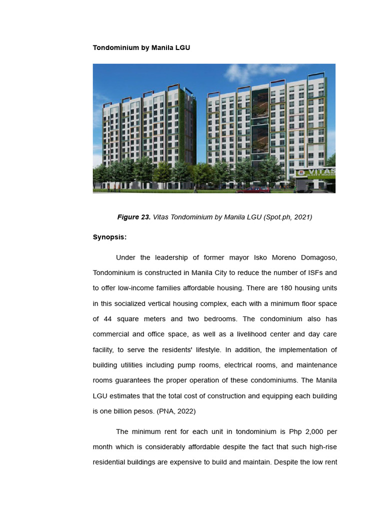 Tondominium: Affordable Housing in Manila | PDF | Condominium | Manila