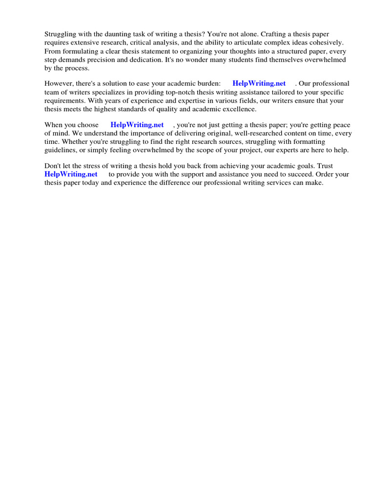 Expert Thesis Writing Assistance | PDF | Thesis | Apa Style