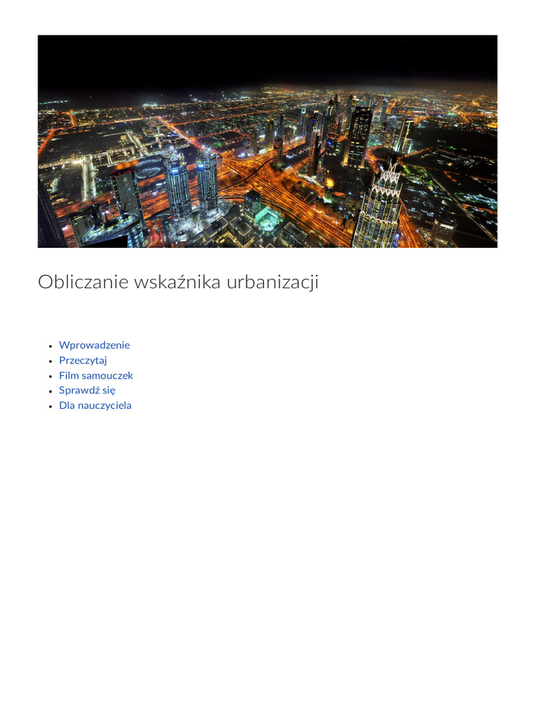 Obliczanie Wskaznika Urbanizacji | PDF