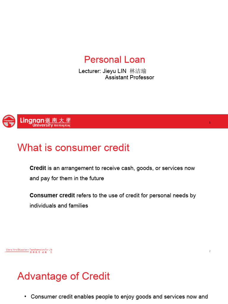 2.2 Consumer Loan | PDF | Credit Card | Loans