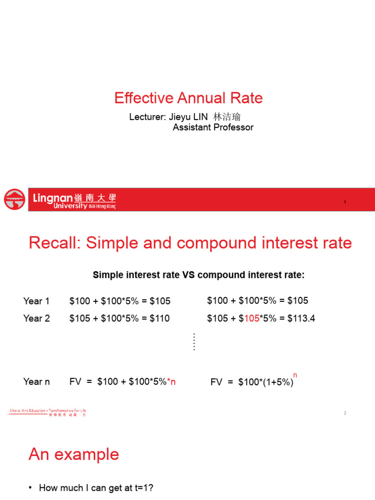 2.1 Effective Annual Rate | PDF | Annual Percentage Rate | Interest 2.1 Effective Annual Rate | PDF | Annual Percentage Rate | Interest