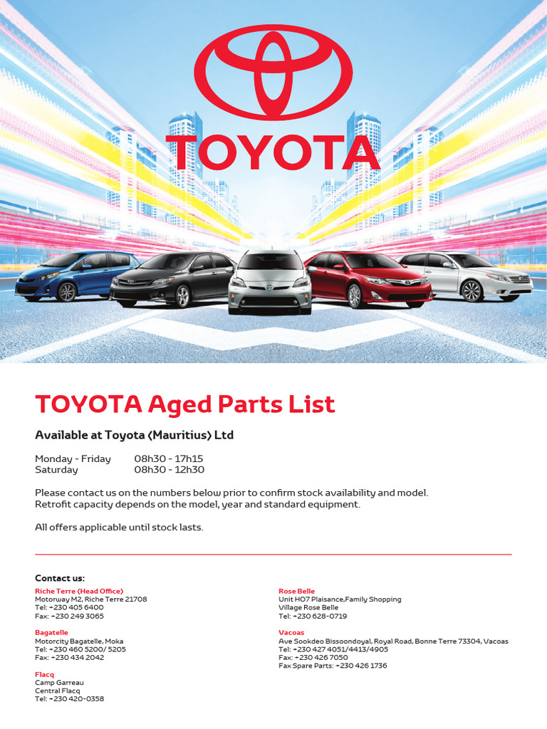TOYOTA GENUINE PARTS CLEARANCE - Catalogue | PDF | Axle | Steering