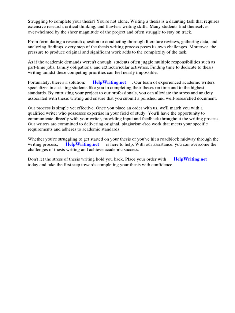 How To Finish Writing Your Thesis | PDF | Thesis | Methodology