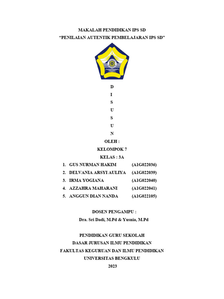 Penilaian Autentik IPS untuk SD | PDF