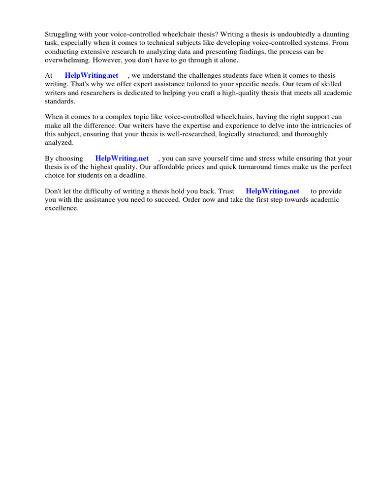 Voice Controlled Wheelchair Thesis | PDF | Wheelchair | Speech Recognition