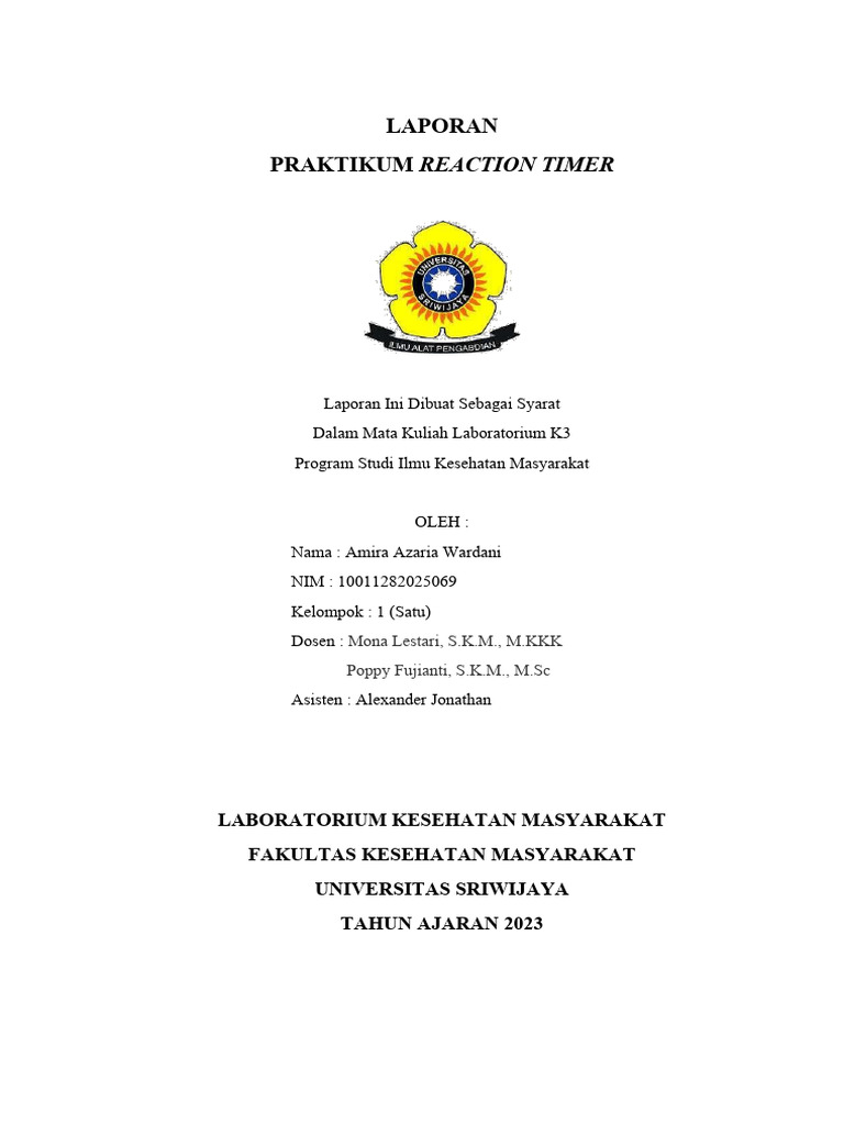 LAPORAN PRAKTIKUM REACTION TIMER (Final) Print | PDF