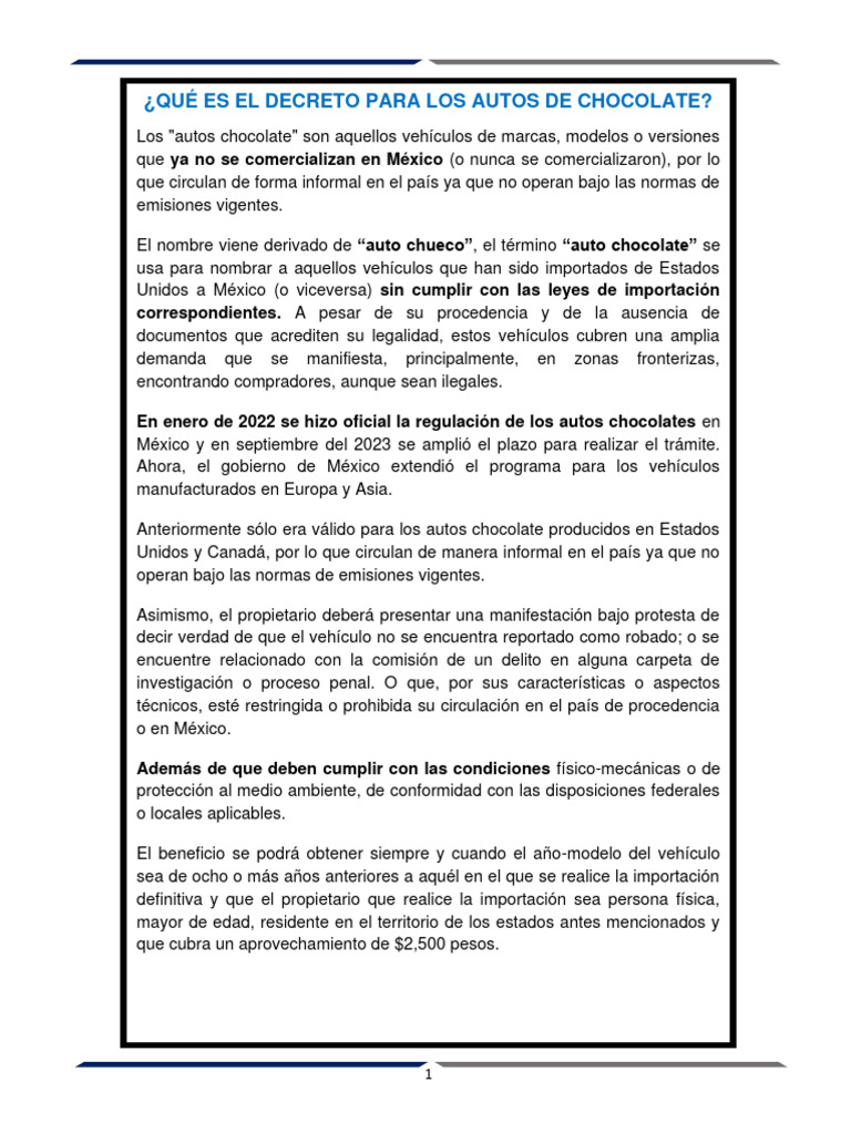 Decreto Autos de Chocolate | PDF | aduana