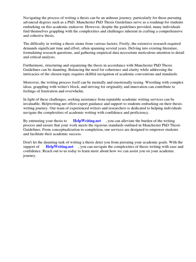 Manchester Phd Thesis Guidelines Pdf Thesis Doctor Of Philosophy