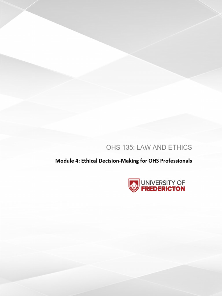 OHS Ethical Decision-Making Guide | PDF | Occupational Safety And ...