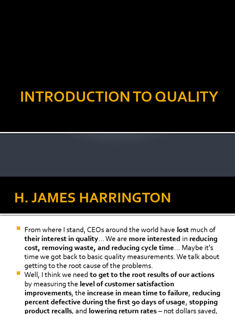 Module 11 Introduction to Quality | PDF | Quality Assurance | Quality ...