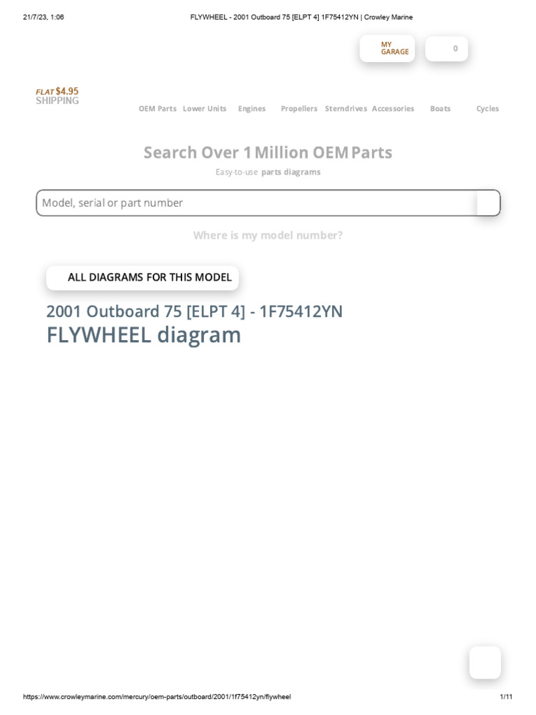 2001 Mercury Outboard Flywheel Parts | PDF | Engines | Vehicle Parts