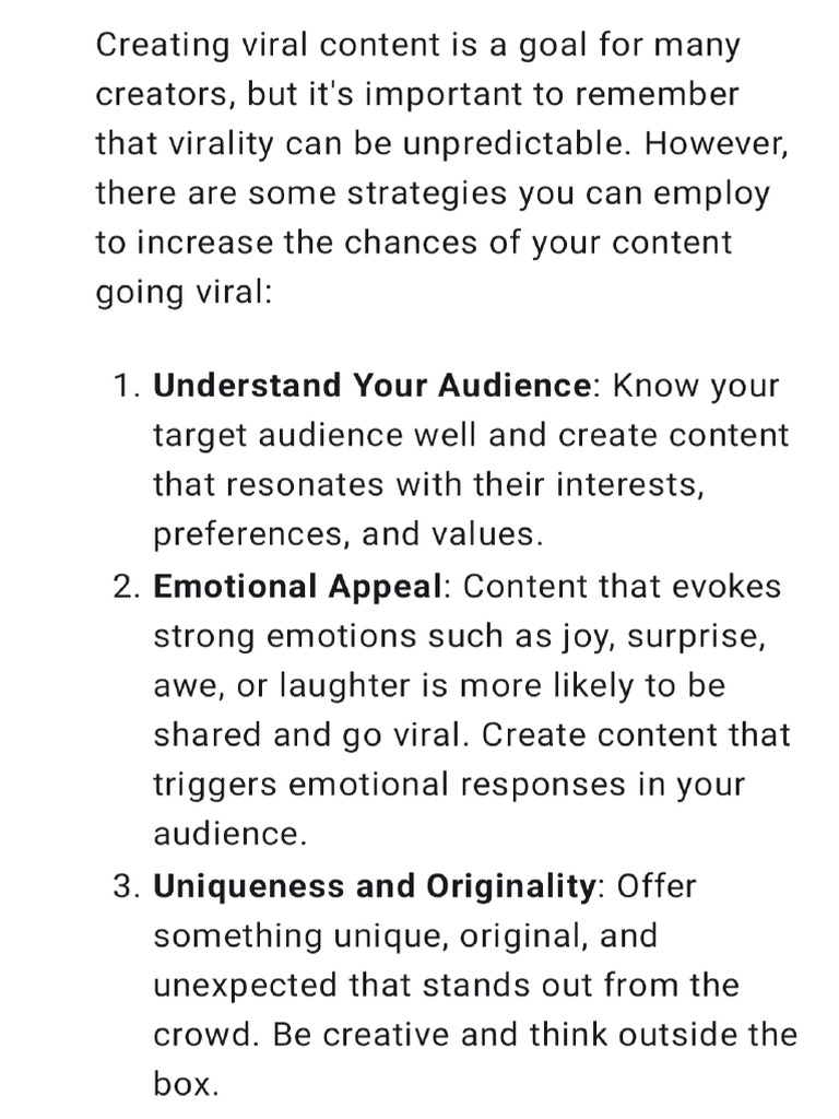 How To Create Vairal Contant | PDF