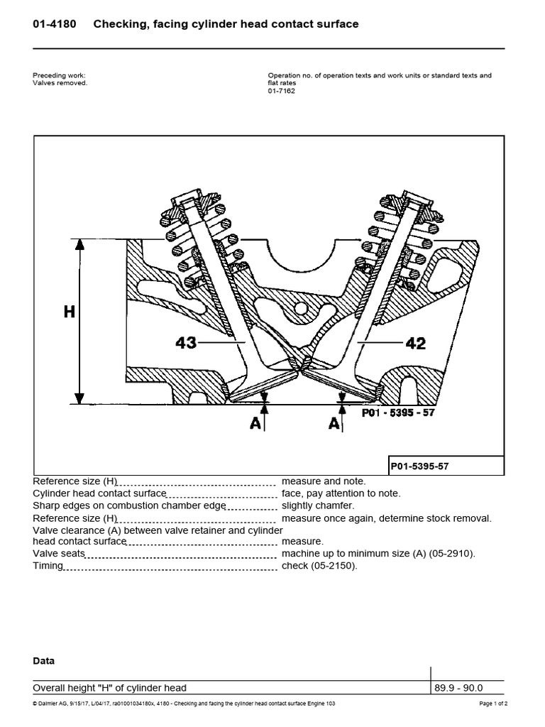 4180 - Checking and Facing The Cylinder Head Contact Surface Engine 103 ...