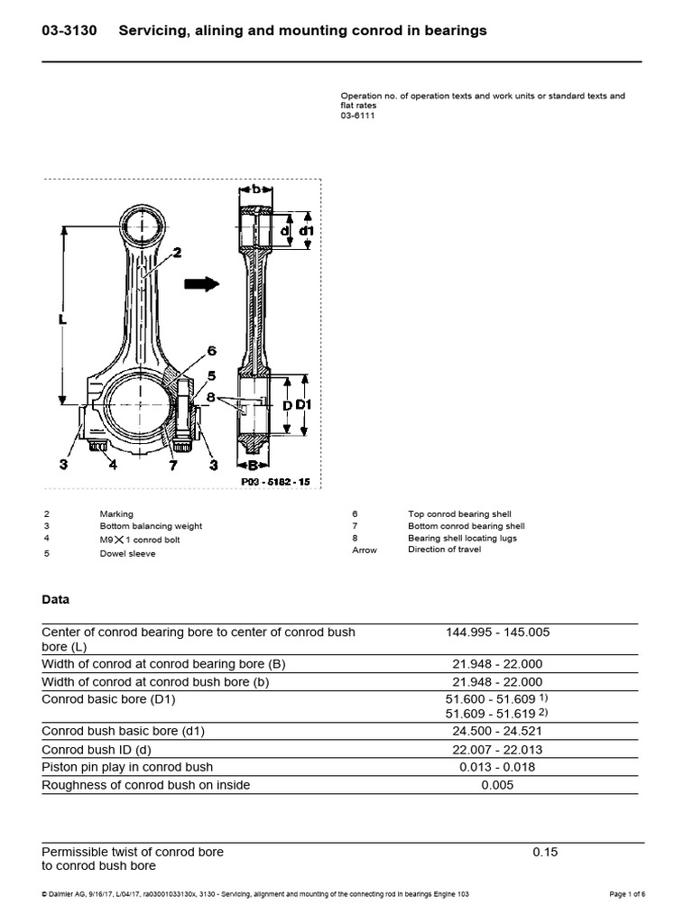 3130 - Servicing, Alignment and Mounting of The Connecting Rod in ...