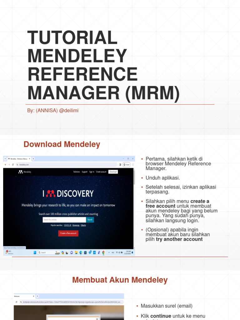 TUTORIAL MENDELEY REFERENCE MANAGER (MRM) by Deilimi | PDF | Karier & Perkembangan ...