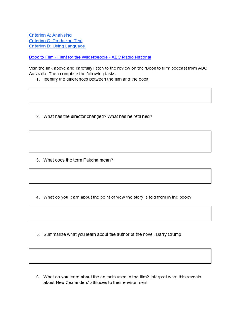 MYP2 Film Review | PDF | Language Arts & Discipline | Foreign Language ...