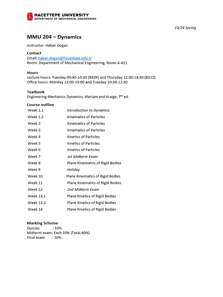 Dyna Syllabus | PDF | Teaching Methods & Materials | Technology & Engineering