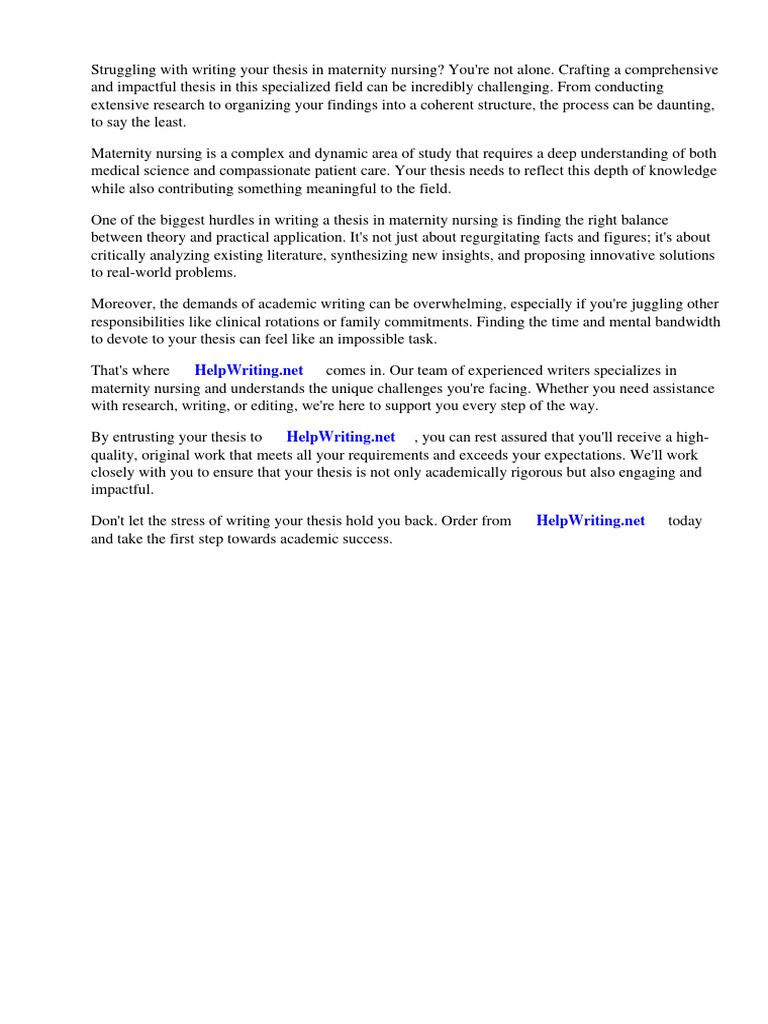 Thesis in Maternity Nursing | PDF | Nursing | Childbirth