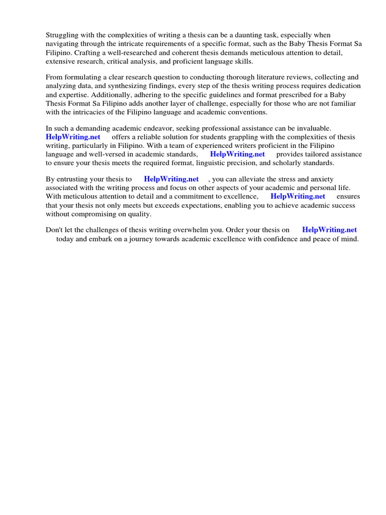 Baby Thesis Format Sa Filipino | PDF | Tagalog Language | Linguistics