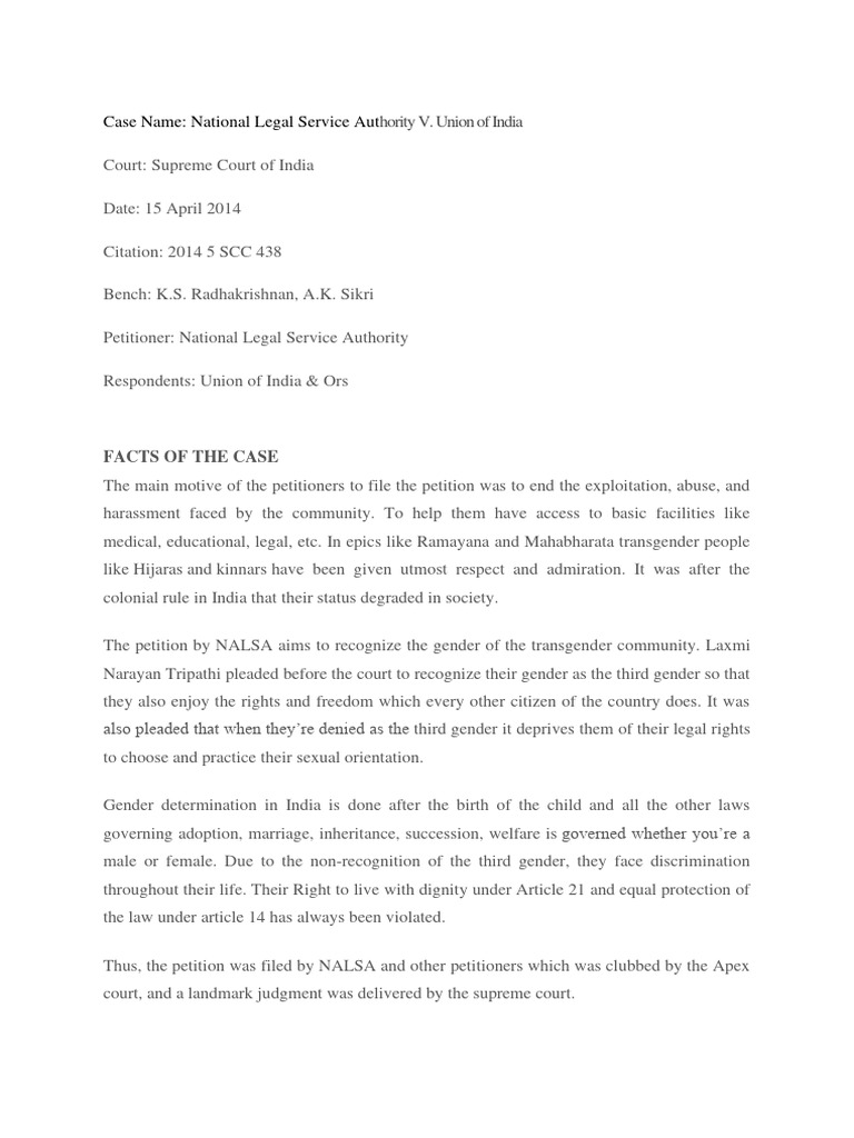 Case Commentary Sehajpreet Kaur | PDF | LGBTQIA+ Studies | Transgender