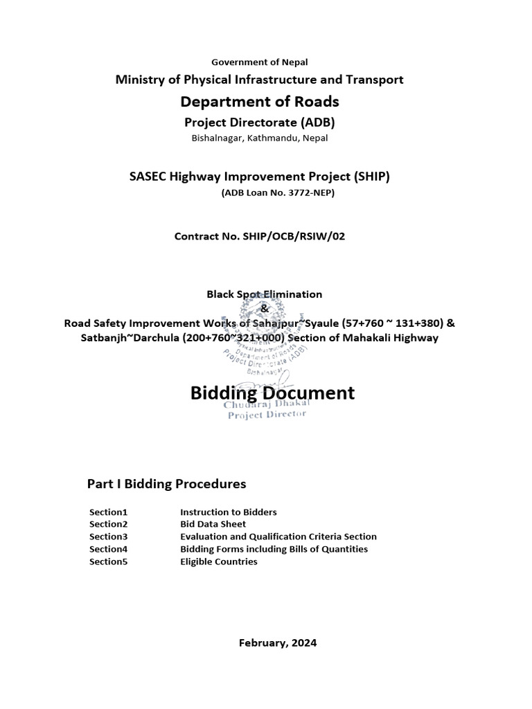 Bid Document | PDF | Asian Development Bank | Audit