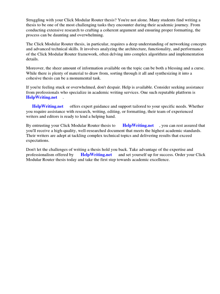 Click Modular Router Thesis Pdf Router Computing Internet Protocols 6946