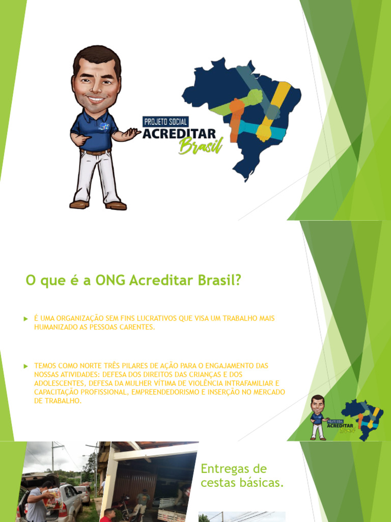 Apresentação Projeto Social Acreditar Brasil | PDF | Desenvolvimento ...