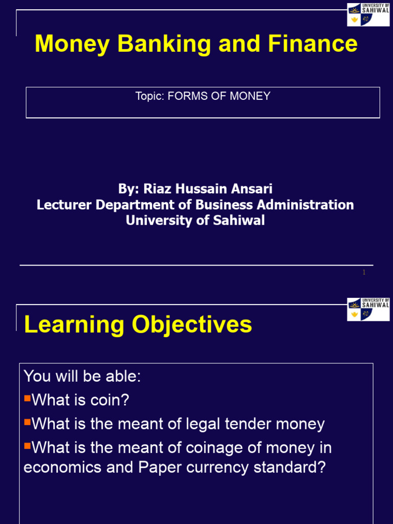 CHP#2 Forms of Money | PDF | Money | Currency