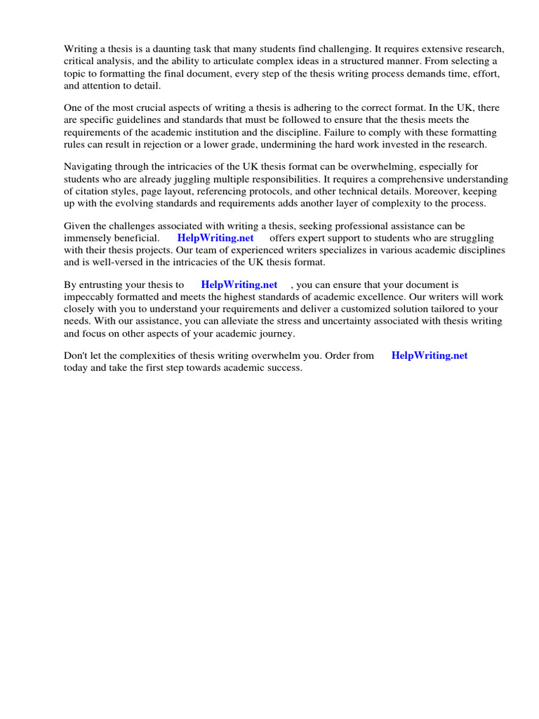 Uk Thesis Format | PDF | Thesis | Banks