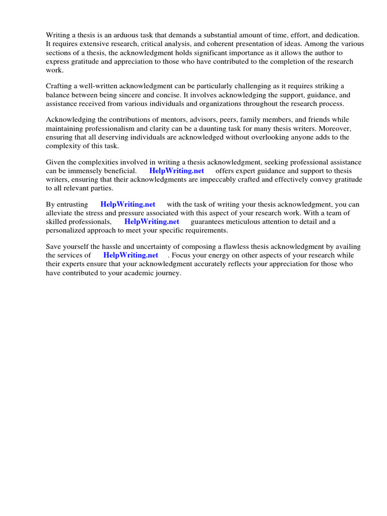 Sample of Acknowledgment in Thesis | PDF | Thesis | Gratitude