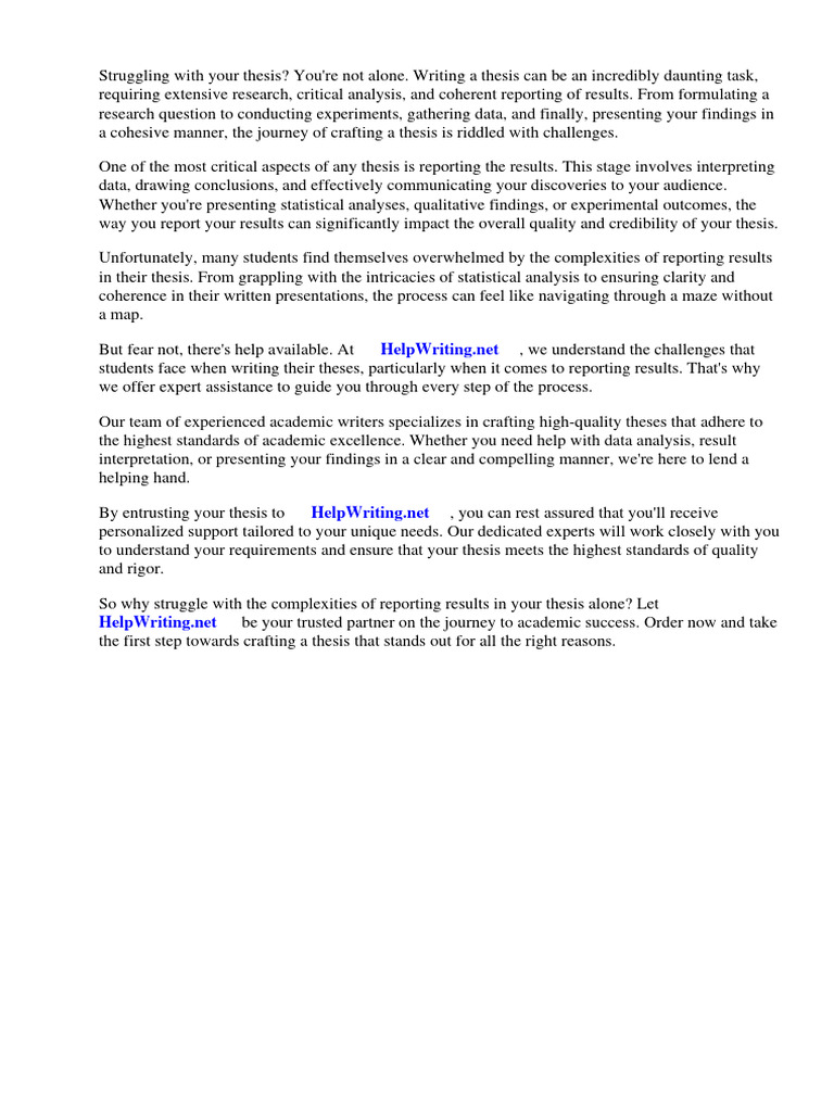 Reporting Results Thesis | PDF | Thesis | Essays