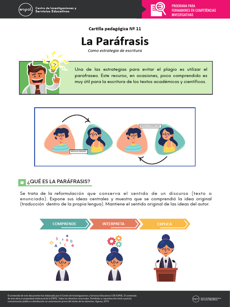 Estrategias De Paráfrasis Académica Pdf Intertextualidad Plagio
