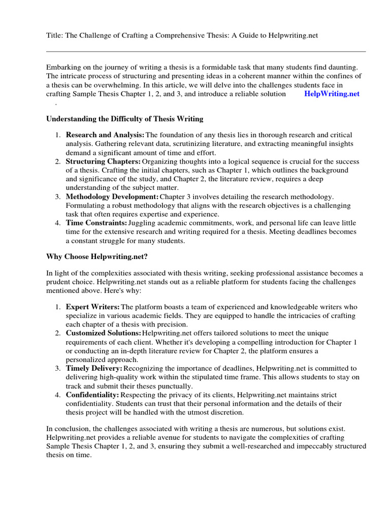 Sample Thesis Chapter 1 2 3 | PDF | Thesis | Methodology