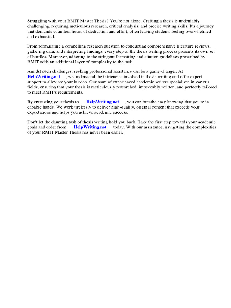 Rmit Master Thesis | Download Free PDF | Thesis | Academic Degree