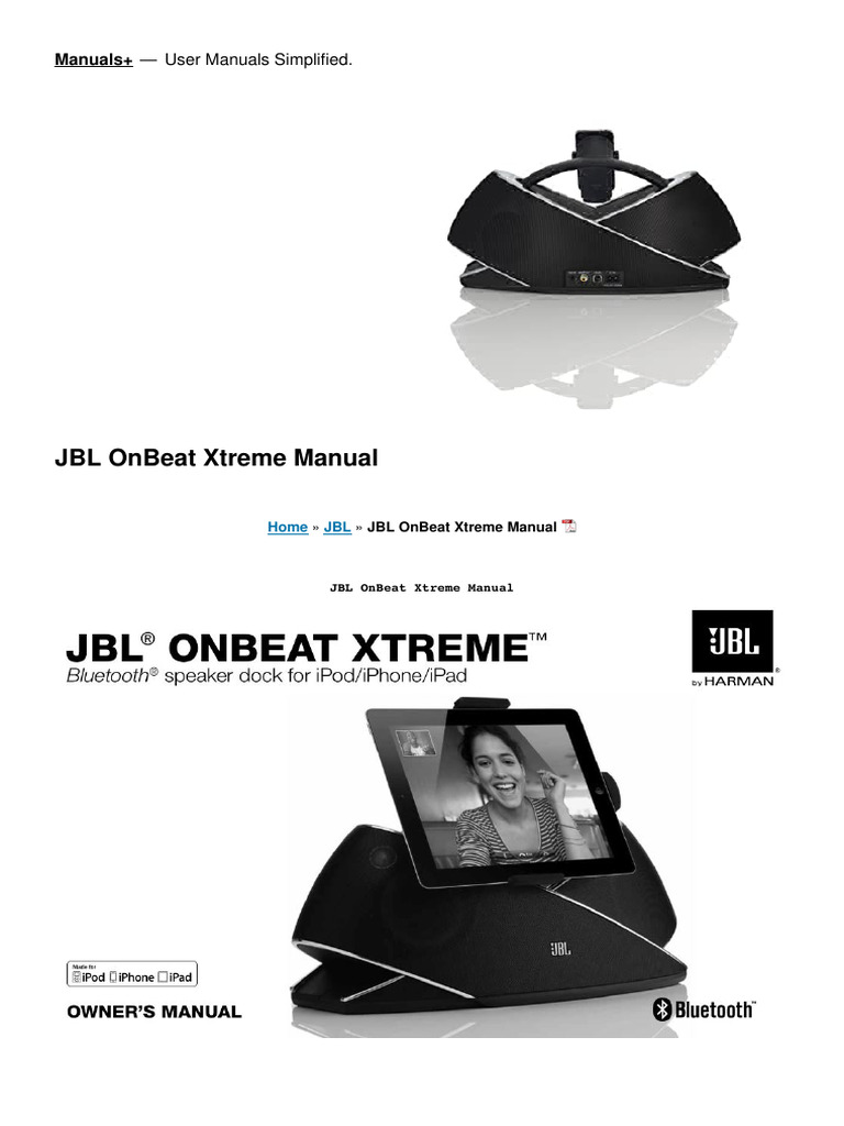 JBL Onbeat Xtreme Manual | PDF | I Pod | Bluetooth