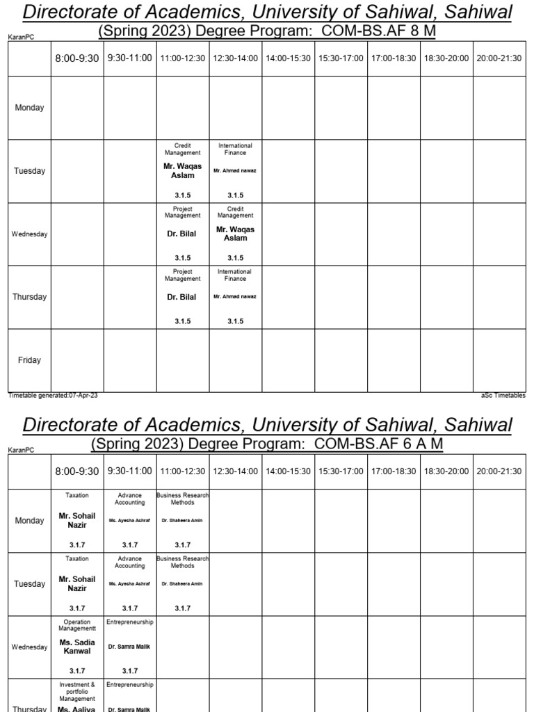 Commerce Timetable | PDF | Economies | Service Industries