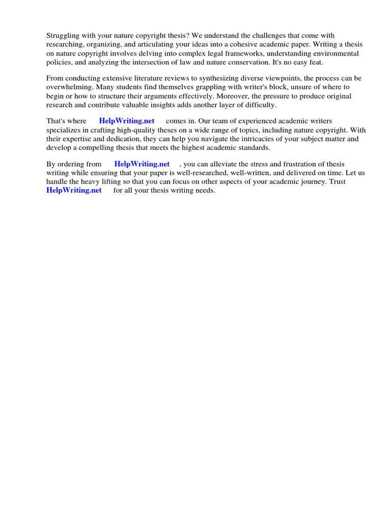 Nature Copyright Thesis | PDF | Thesis | Citation
