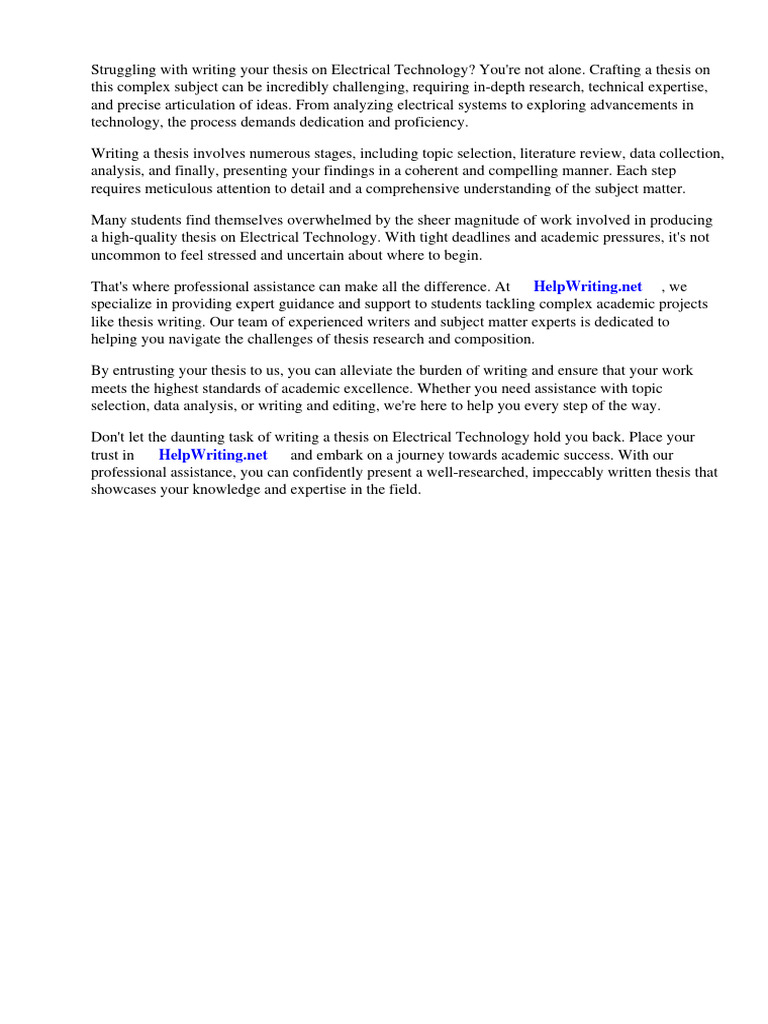 Thesis Title for Electrical Technology | PDF | Thesis | Automation
