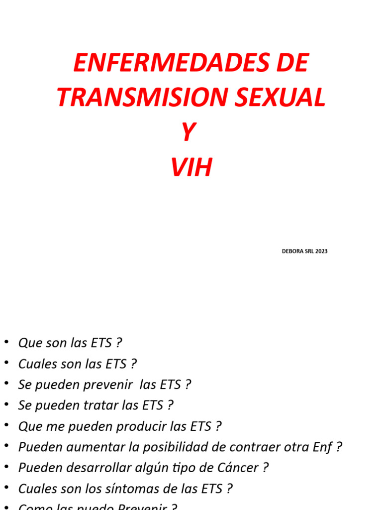 Guía sobre ETS y VIH: Prevención y Tratamiento | PDF | Infección transmitida sexualmente | VIH ...
