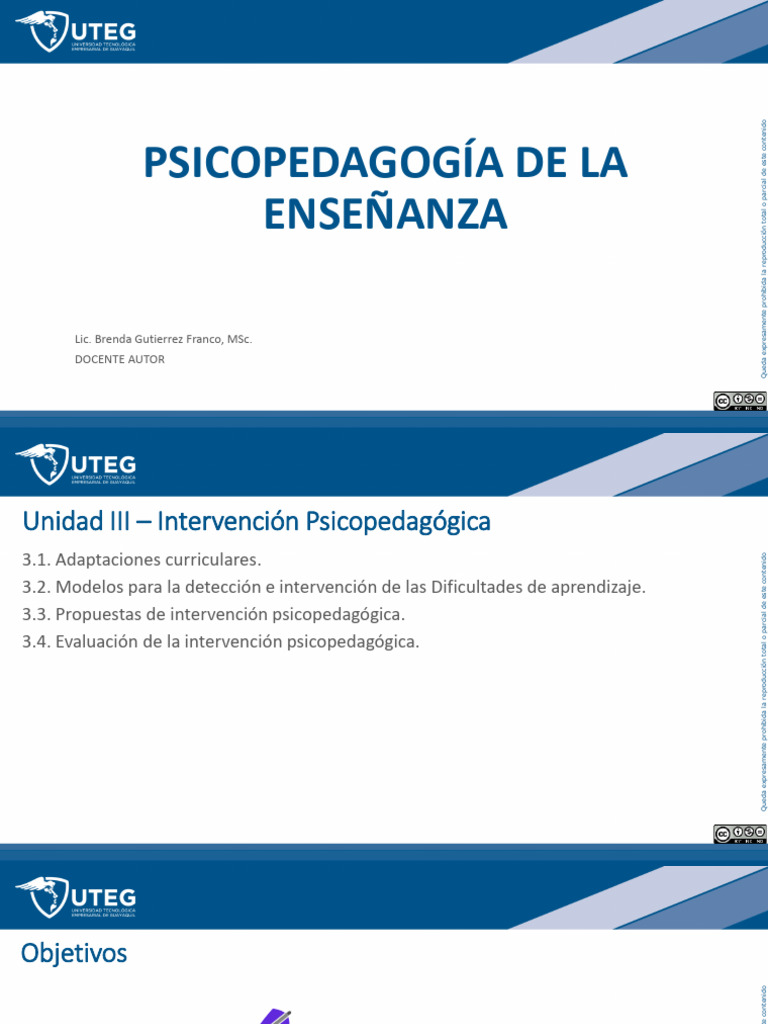 Psicopedagogia de La Ensen anza-PDF-U3 | PDF | Evaluación | Plan de estudios