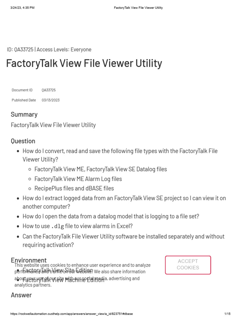 FactoryTalk View File Viewer Utility | PDF | Computer File | Microsoft Windows