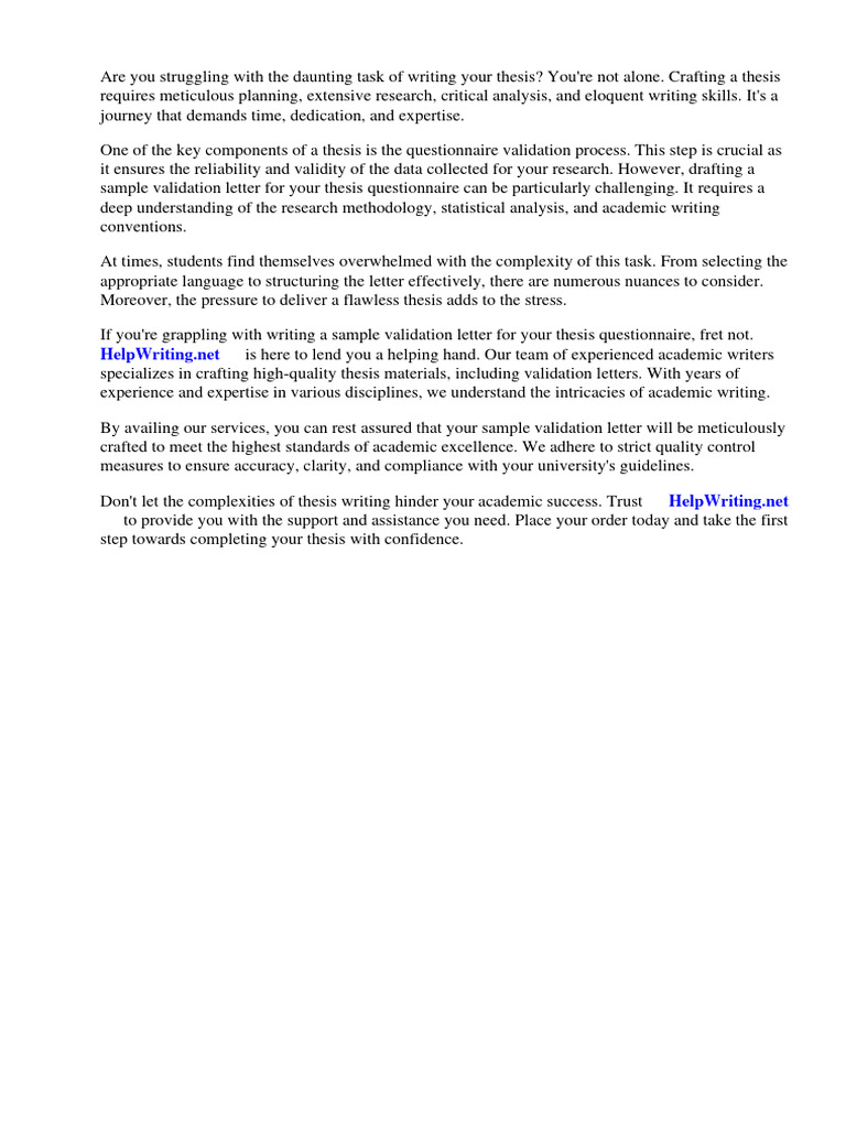 Sample Validation Letter For Thesis Questionnaire | PDF | Thesis | Validity (Statistics)