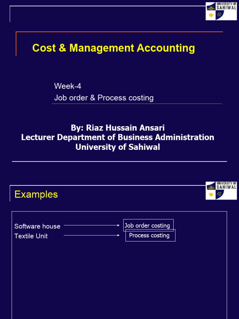 Week 4 Job Order & Process Costing | PDF | Cost | Debits And Credits