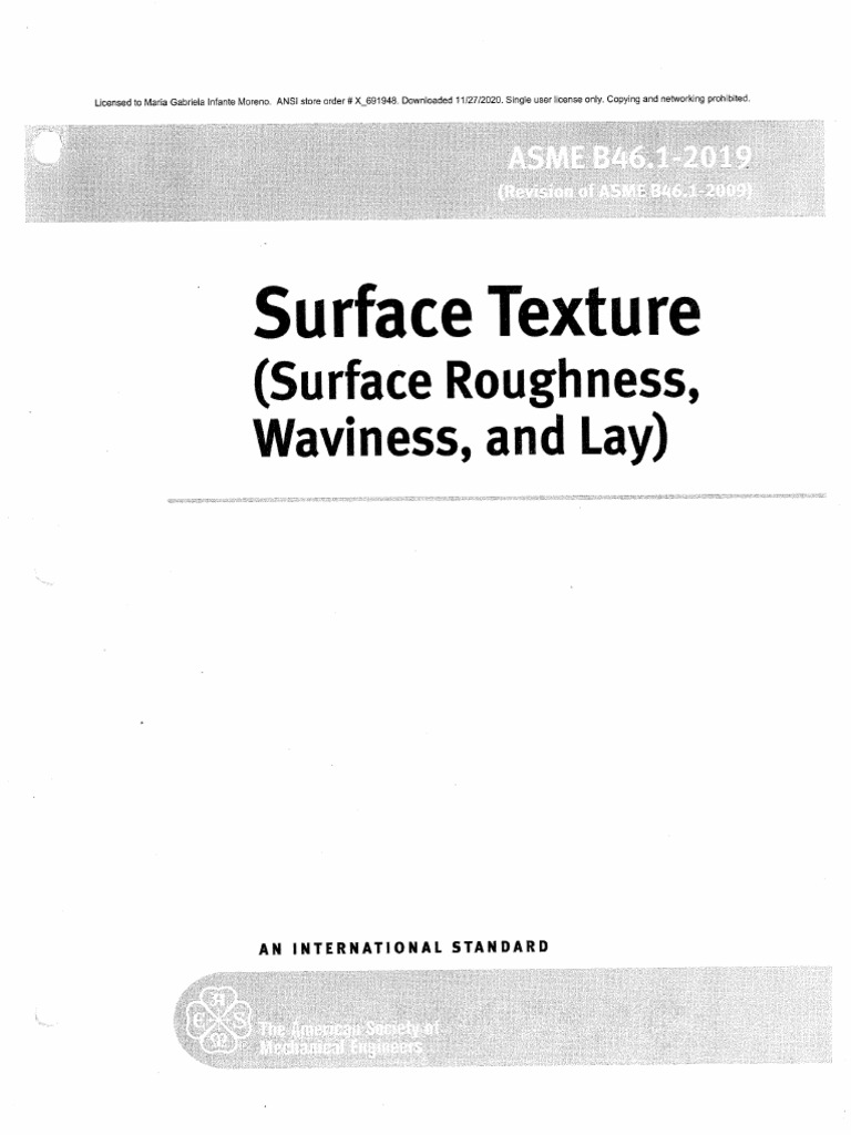 ASME B46.1-2019 Surface Texture | PDF