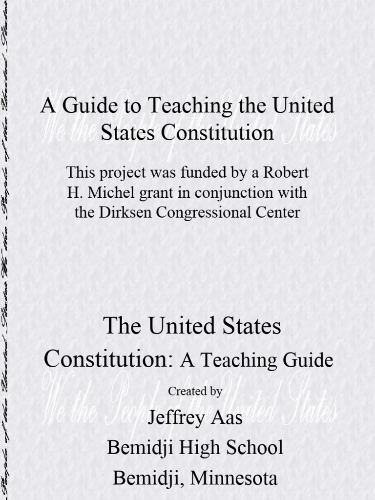 U.S. Constitution Teaching Guide | PDF | American Government ...