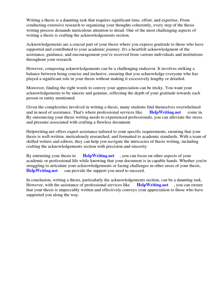 Acknowledgements Master Thesis PDF | PDF | Thesis