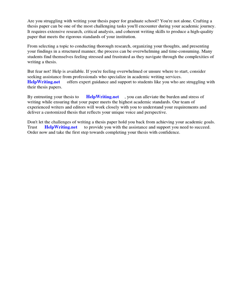 Writing A Thesis Paper For Graduate School | PDF | Thesis | Doctor Of ...